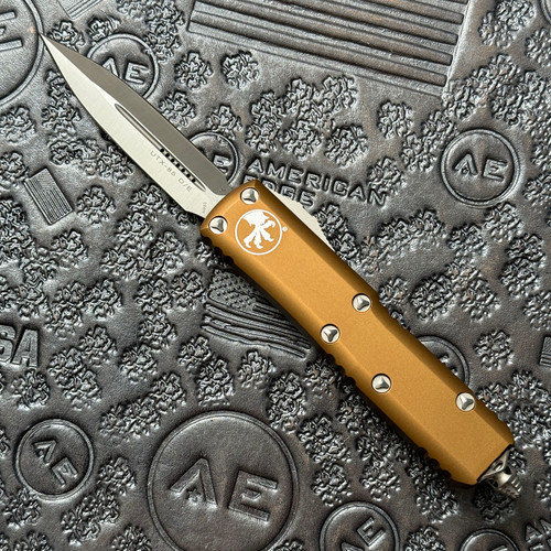 Microtech UTX-85 D/E Tan Satin Standard 232-4TA | American Edge Knives