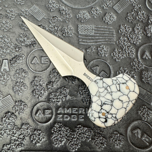 Kim Breed Custom Push Dagger White Turquoise Handle Nitro V Blade ...