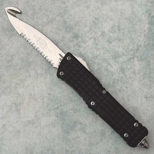 Microtech Combat Troodon HS Rescue Black Frag Stonewash Full Serrated ...