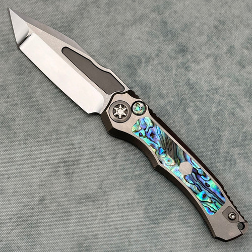 Heretic Knives Custom Wraith V4 Auto Tanto Hefted Titanium Handle W
