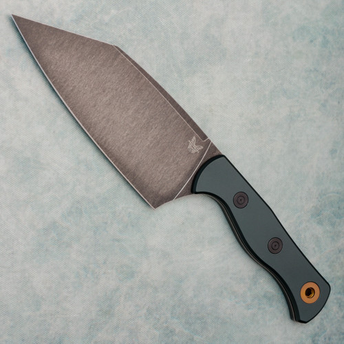 Benchmade Station Knife Green Aluminum Handle Blackwashed Blade Limited ...