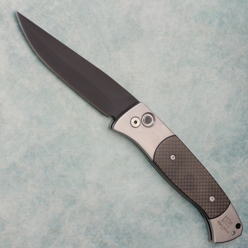 Pro-Tech Large Brend Auto #1 Stainless Steel Handle w/ Carbon Fiber ...