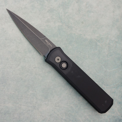 Pro-Tech Godson Solid Black Handle DLC Washed Blade 721-DLCW | American ...