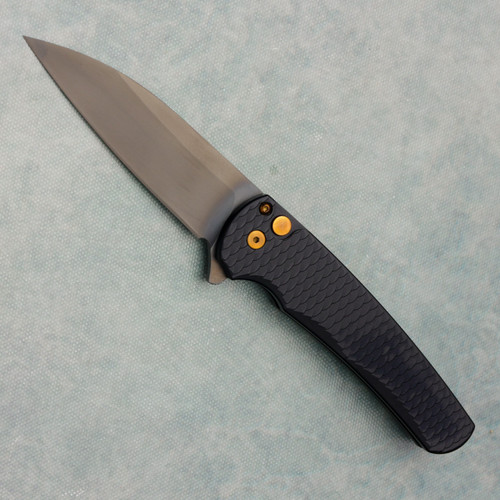 Pro-Tech Malibu Button Lock Flipper Wharncliffe Black Dragonscale ...