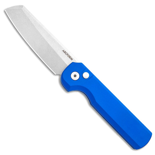 Arcform Slimfoot Auto Solid Blue Handle Stonewash Blade | American Edge ...