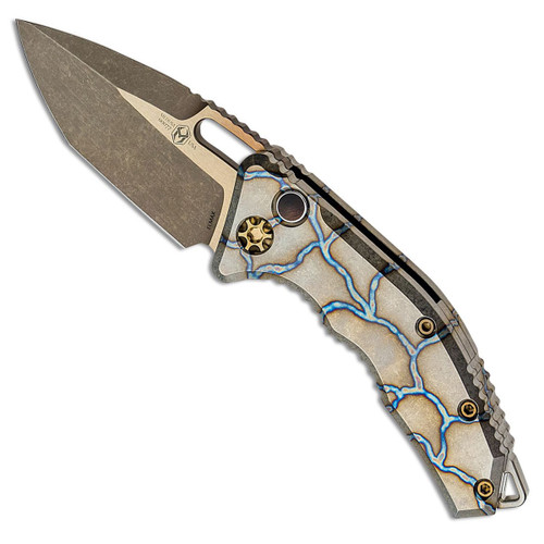 Heretic Knives Medusa Auto Tanto Flamed Titanium Handle Bronzed Blade ...