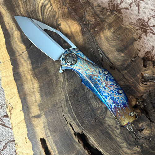 Marfione Custom Matrix-R Frame Lock Galactic Acid Finish Titanium ...
