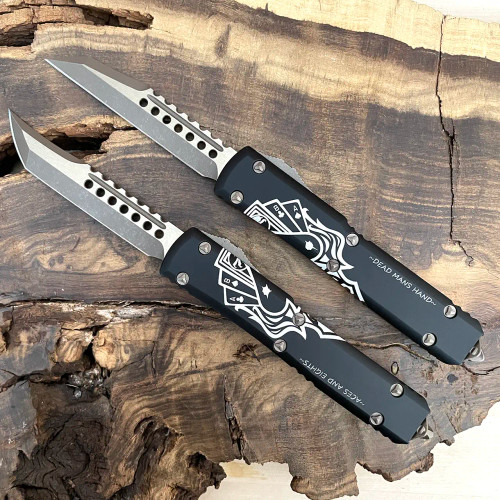 Microtech Ultratech Dead Man's Hand Hellhound and Warhound Set Bronzed ...