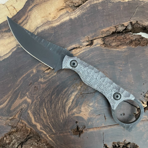 Wachtman Knife & Tool Raptor Fixed Blade Black Micarta Black Stonewash ...
