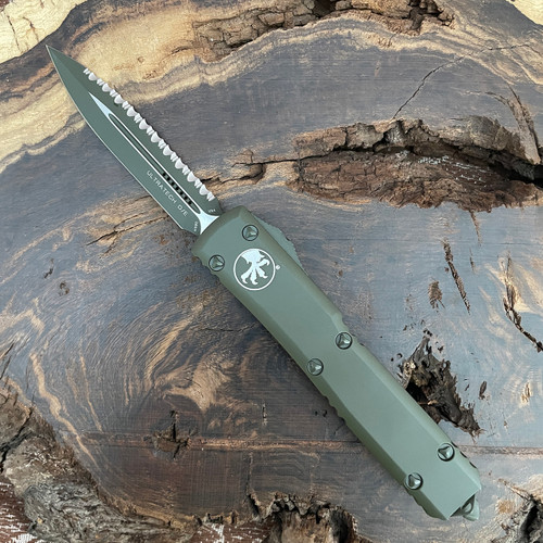 Microtech Ultratech D/E OD Green Cerakote Full Serrated 122-3COD ...