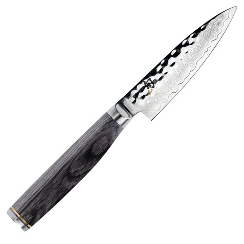 Shun Premier 4" Paring Knife PakkaWood Handle Hammered Blade TDM0700G ...