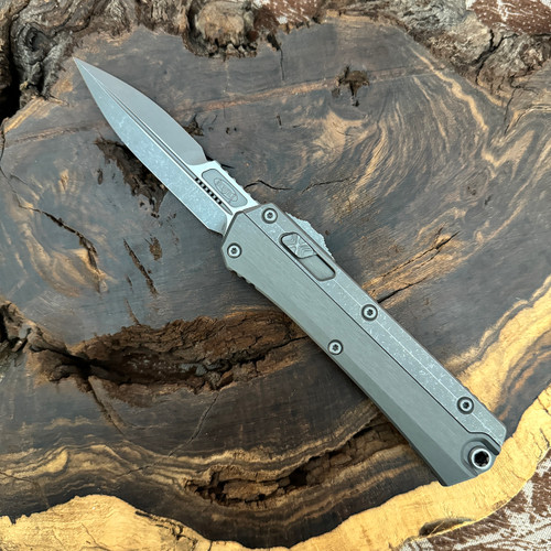 Microtech Glykon Bayonet Natural Clear Handle w/ Apocalyptic Overlay ...