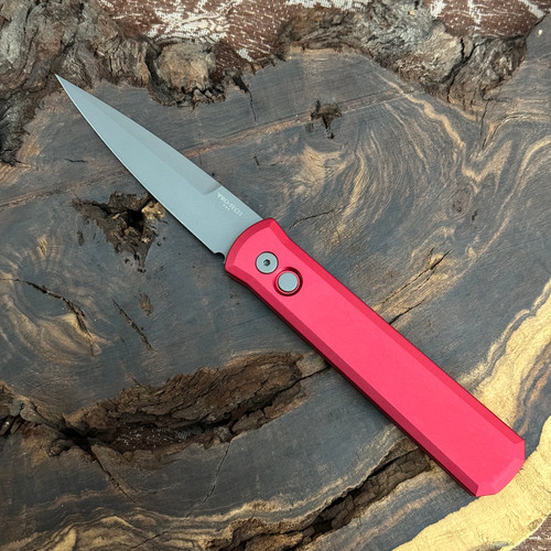 Pro-Tech Godfather Solid Red Handle Bead Blast Blade 920-RED | American ...