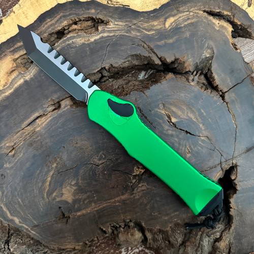 Heretic Knives Hydra Otf Auto Te Toxic Green Handle Two Tone Dlc