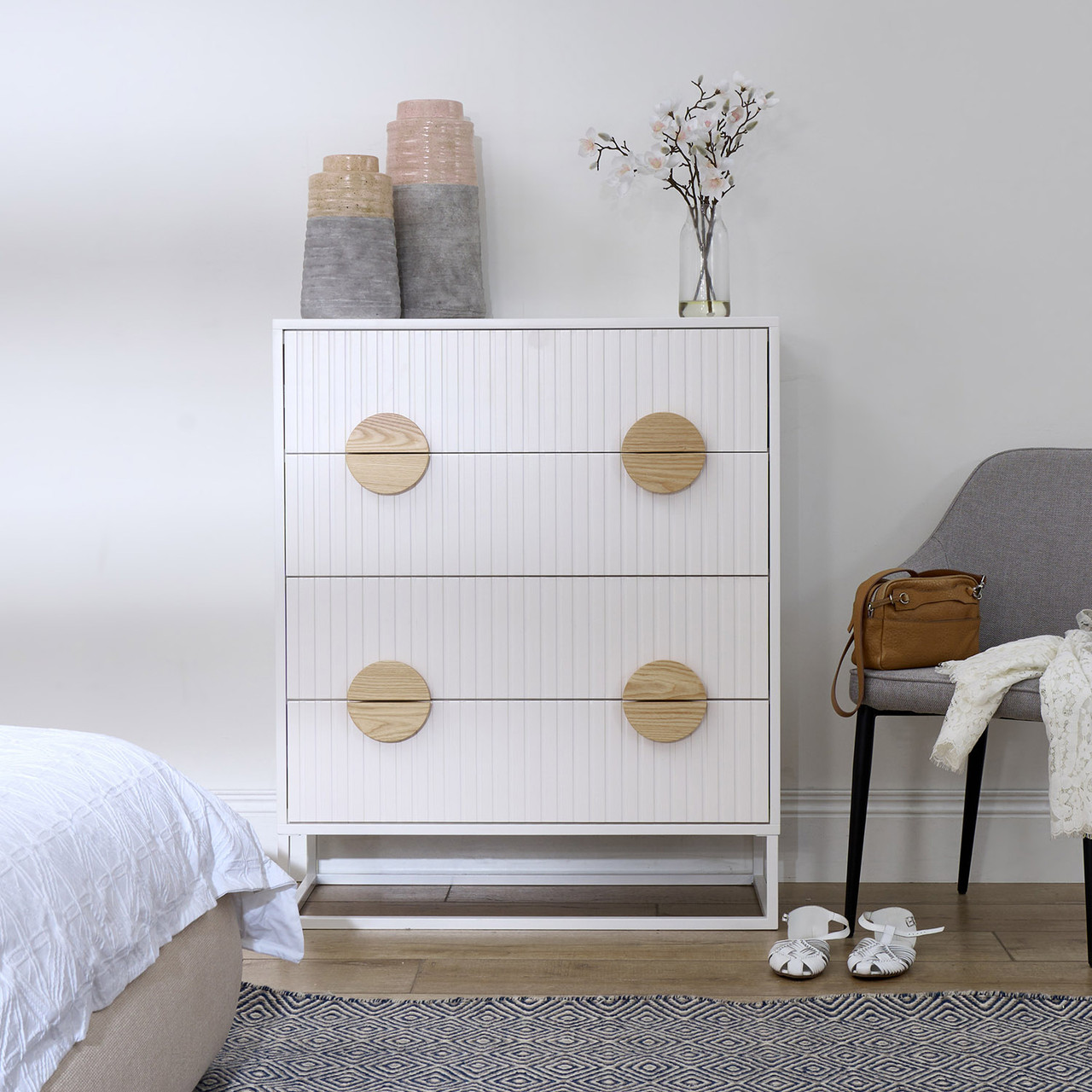 Milton white tallboy | Focus on Furniture