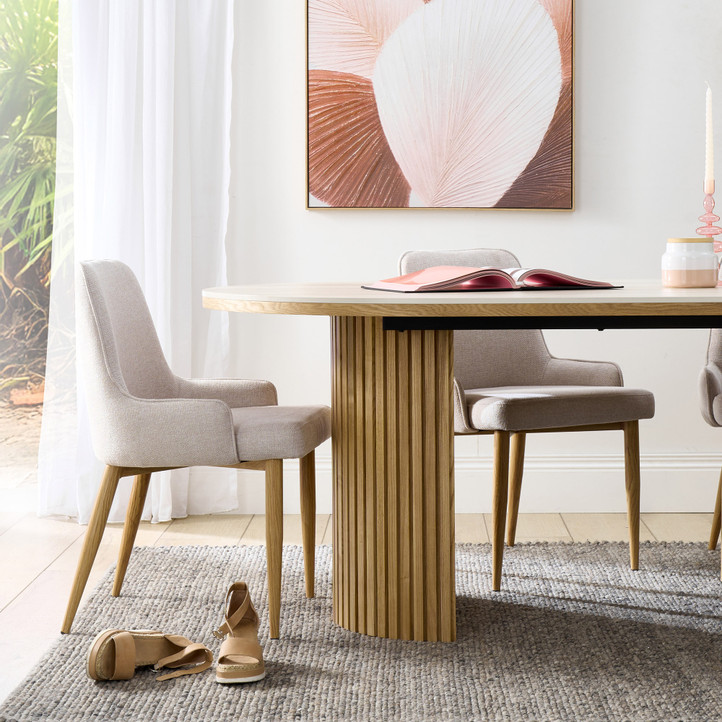 Eclipse travertine top dining table | Focus on Furniture