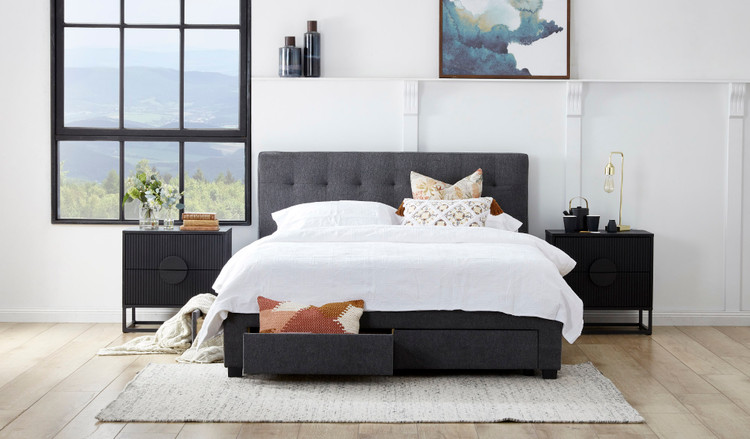 Emily upholstered bed with storage drawers | Focus on Furniture