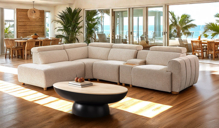 Davis 5 pce corner chaise recliner lounge | Focus on Furniture
