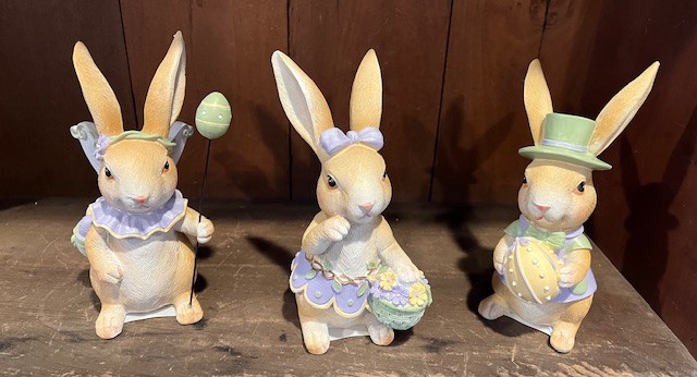 Ceramic Fancy Bunny Figurines