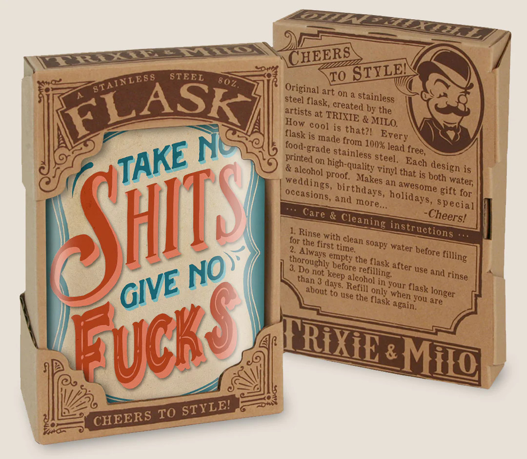Take No Shit Flask | Trixie & Milo | The Penguin Gallery