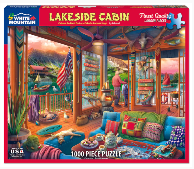 Lakeside Cabin 1000 Piece Puzzle | White Mountain Puzzles | The Penguin ...