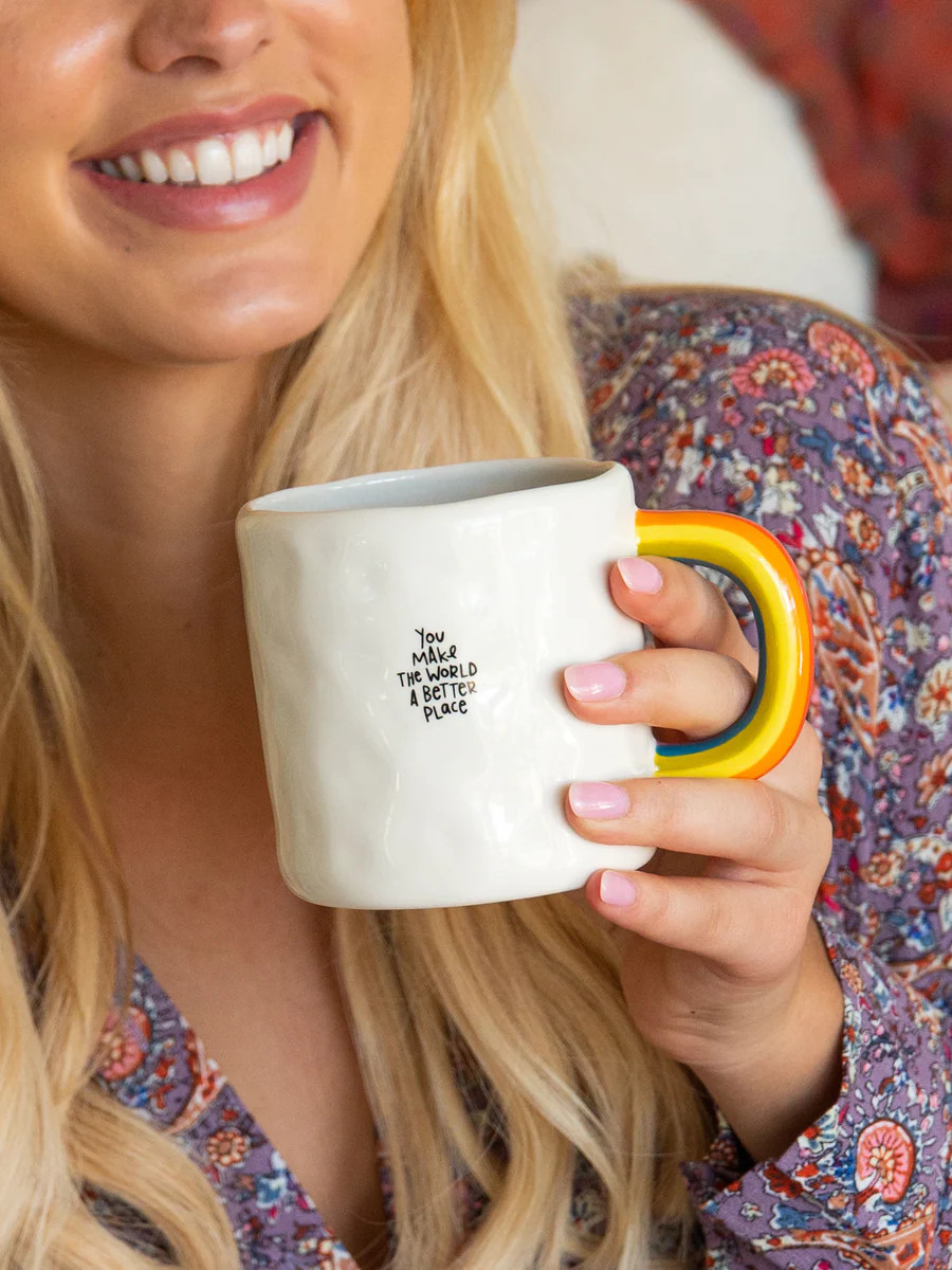 You Make the World Better Rainbow Mug | Natural Life | The Penguin Gallery