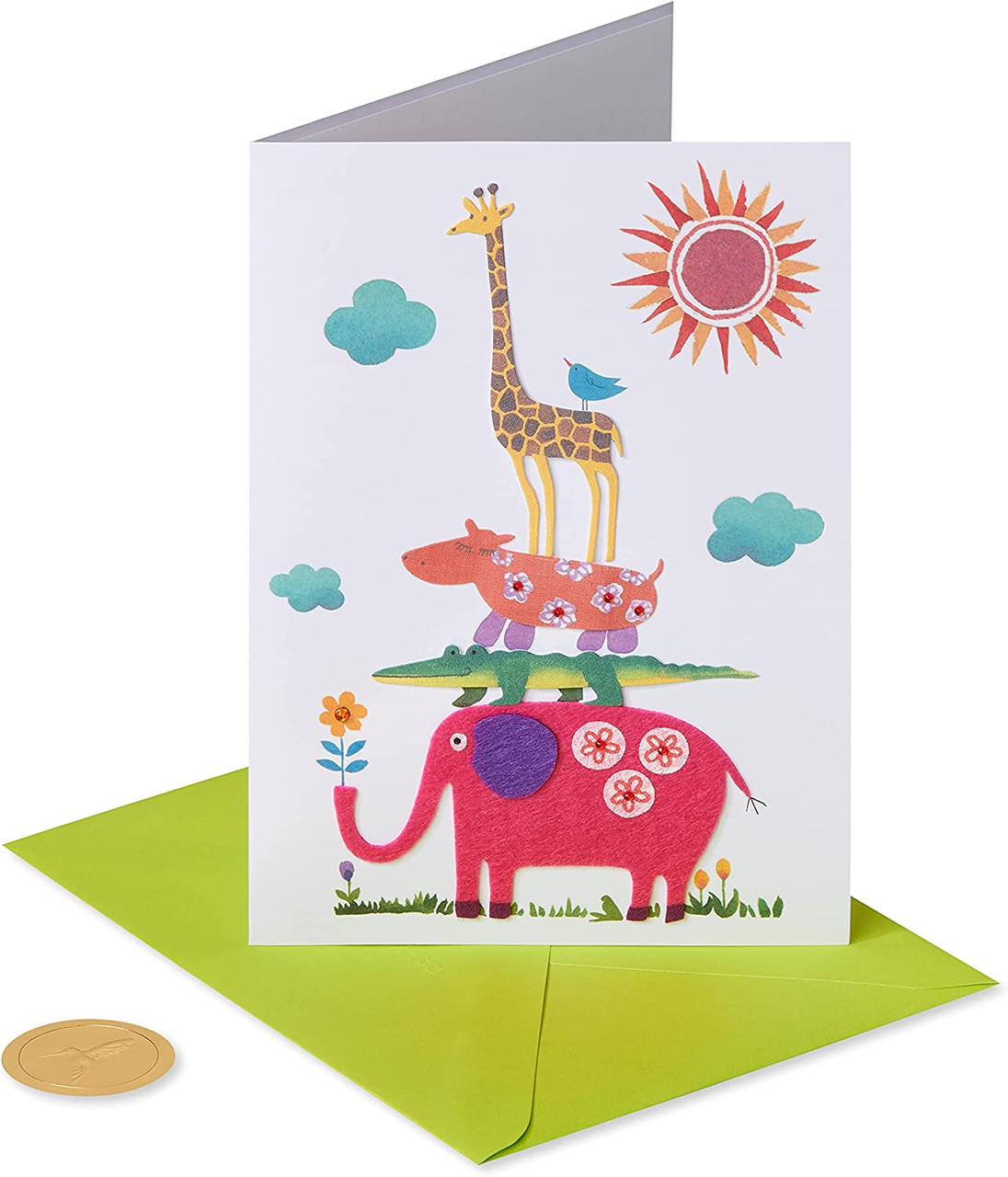 Jungle Print New Baby Card - Penguin Gallery