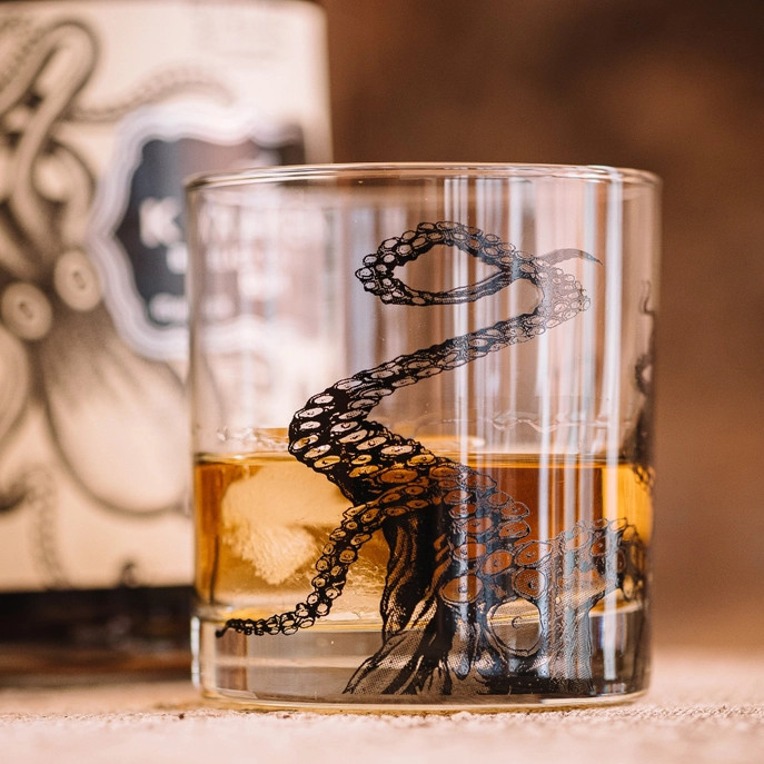 Octopus Tentacles Whiskey Glass | Black Lantern | The Penguin Gallery