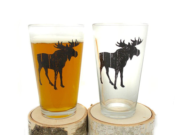 Rustic Moose Pint Glass | Black Lantern | The Penguin Gallery
