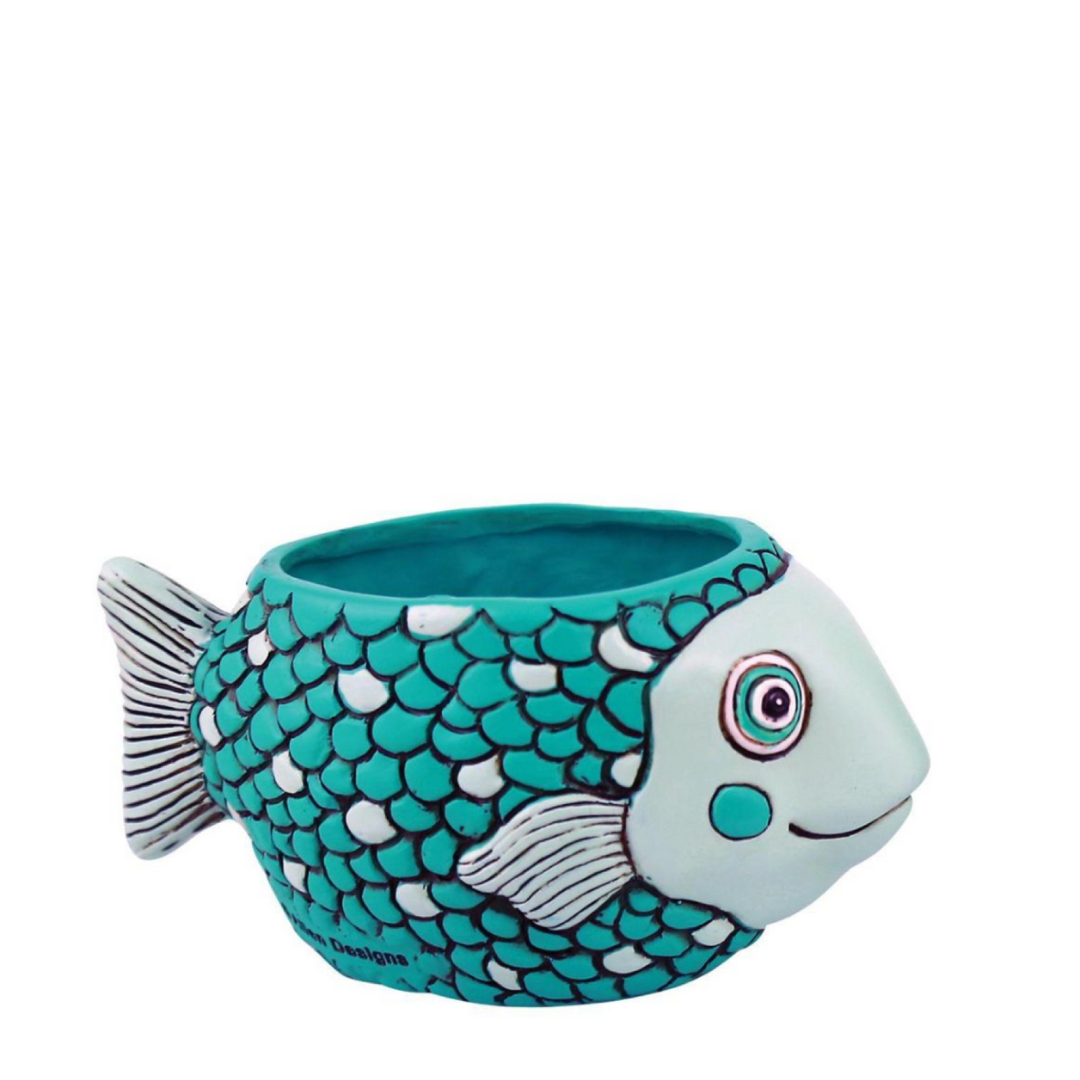 Baby Teal Fish Planter | Allen Designs | The Penguin Gallery