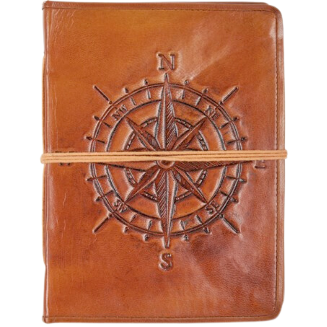 Compass Rose Leather Journal | Primitives by Kathy | The Penguin Gallery