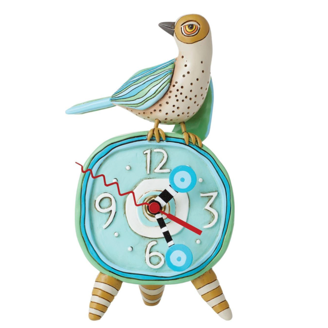 Perched Bird Desk Clock | Allen Designs | The Penguin Gallery