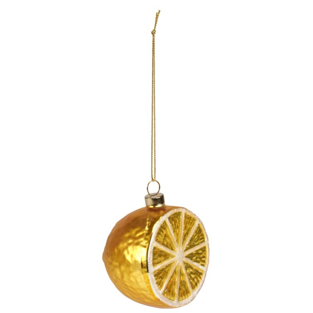 Glass Lemon Ornament | Primitives by Kathy | The Penguin Gallery