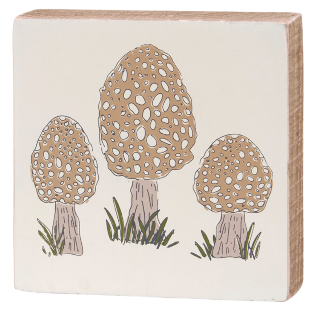 Morel Mushrooms Block Sign | Primitives by Kathy | The Penguin Gallery