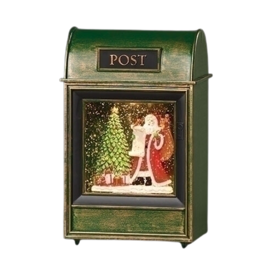 Lighted Swirl Mailbox with Santa Water Lantern | Roman | The Penguin ...