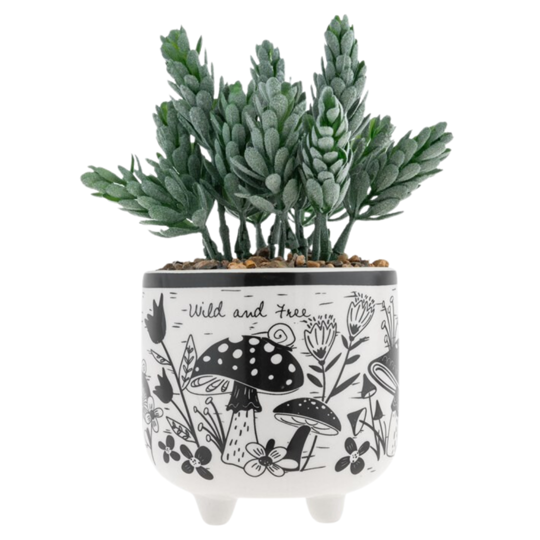 Black & White Mushroom Planter| Karma | The Penguin Gallery