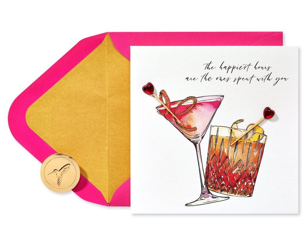 Cocktails Anniversary Greeting Card Papyrus | The Penguin Gallery