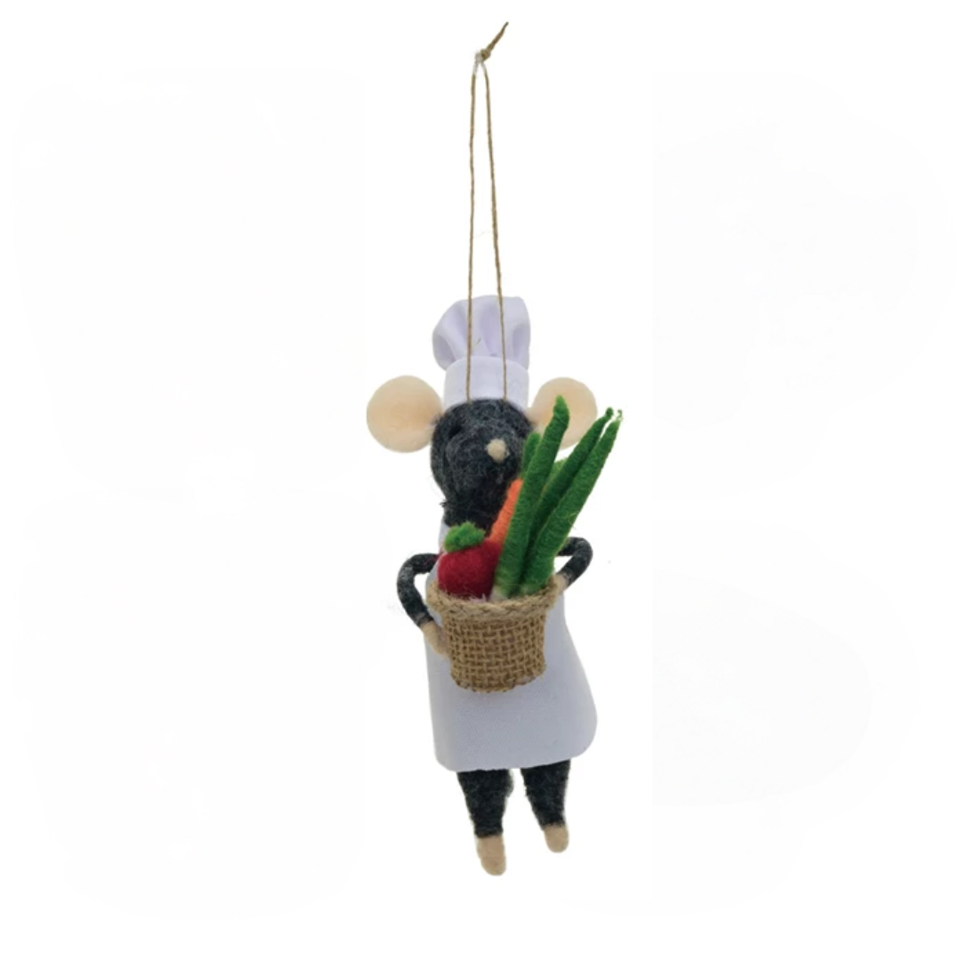 Chef Mouse with Vegetables Felt Ornament | Creative Co-op | The Penguin ...