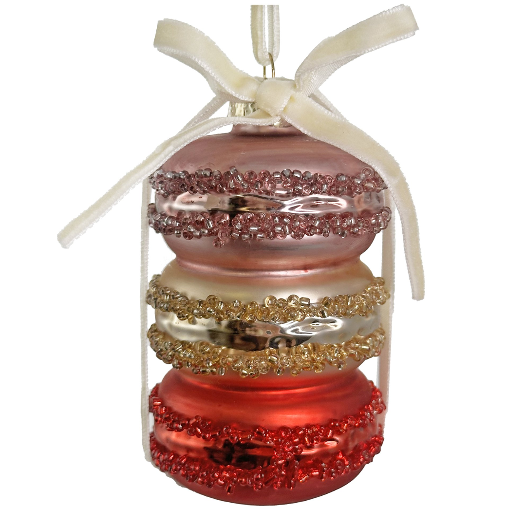 Macaroons Red Gold and Pink Ornament| Shishi | The Penguin Gallery