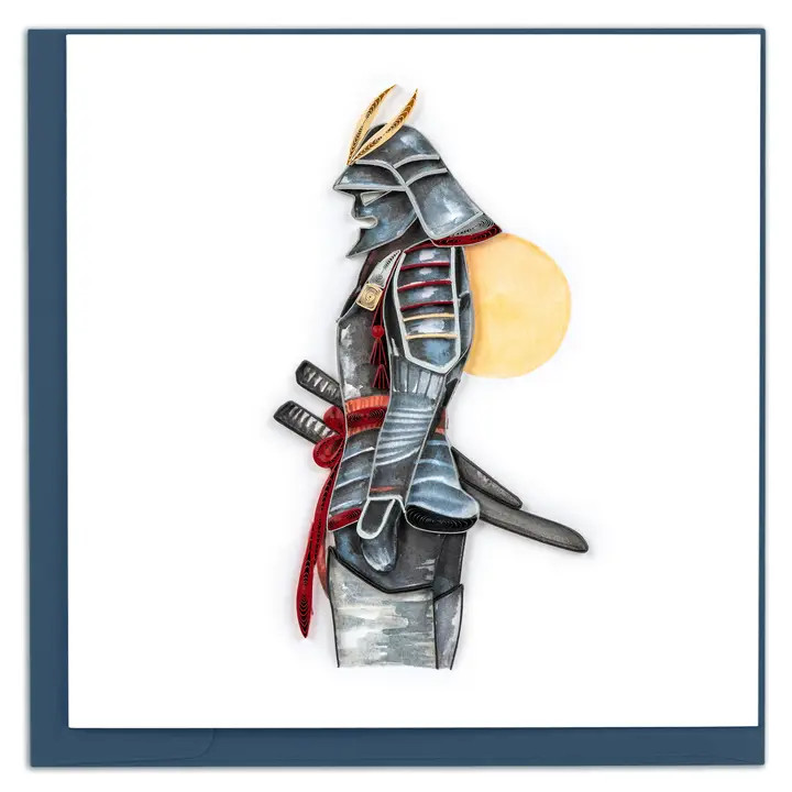 Male Samurai Greeting Card | Quilling Card | The Penguin Gallery