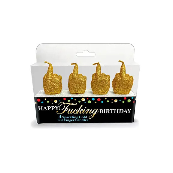 Happy F*cking Birthday Candles Middle Finger Set| Little Genie Products ...