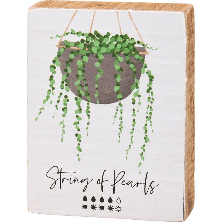 String of Pearls Block Sign| Primitives by Kathy | The Penguin Gallery
