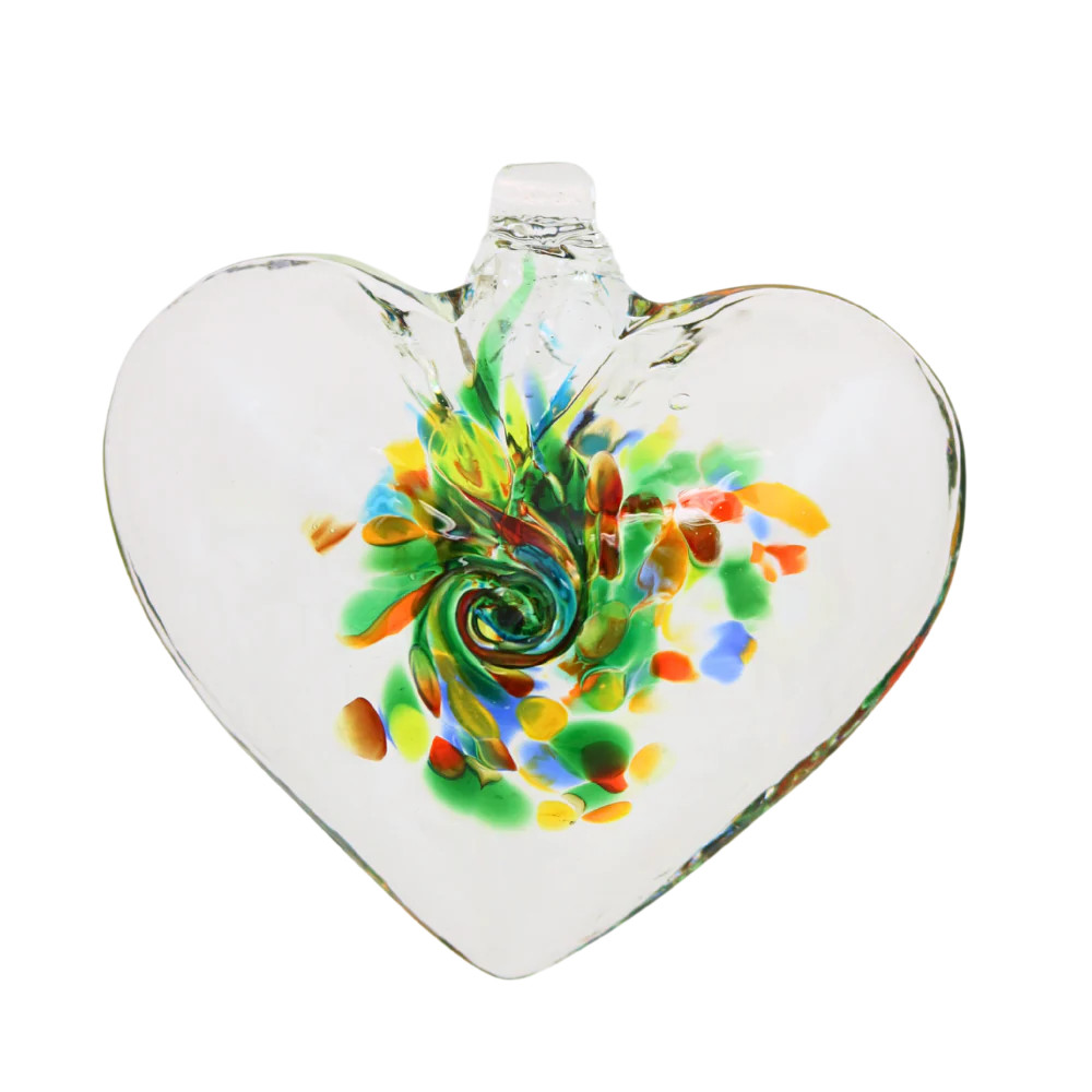 3in Heart of Healing Hanging Glass | Kitras Art Glass | The Penguin Gallery
