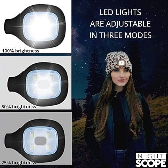 Rechargeable LED Beanie Brown Camo | Night Scope | The Penguin Gallery