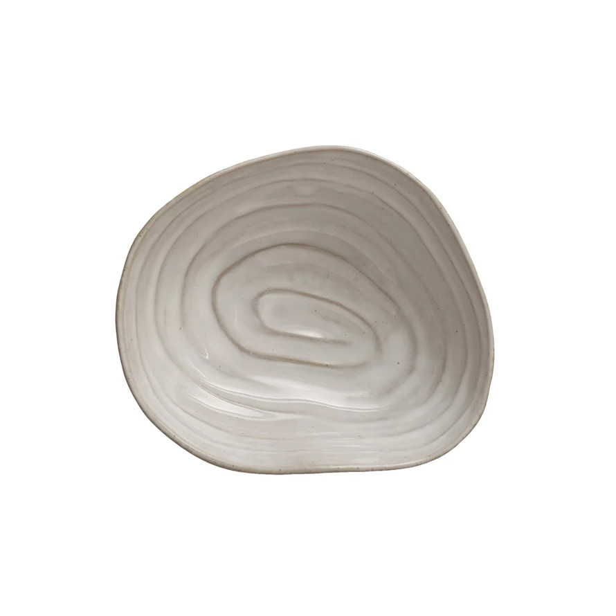 Stoneware White Shell Bowl | Creative Co-op | The Penguin Gallery