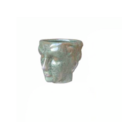 3" Green Roman Head Planter | Lotus International | The Penguin Gallery