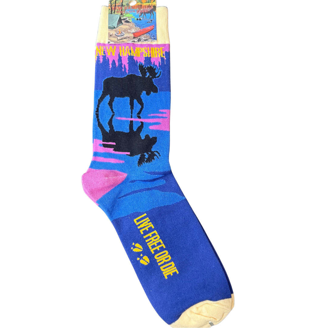 Adult Moose Sunset Socks | Eastern Illustrating | The Penguin Gallery