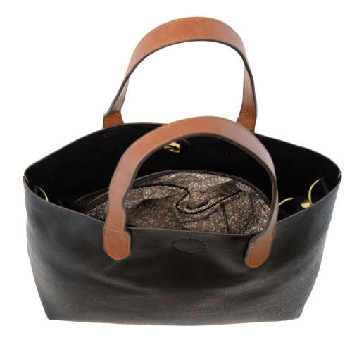 Mariah Medium Convertible Tote - Black/Cedar | Joy Susan | The Penguin ...