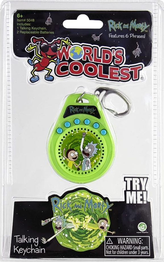 Worlds Coolest Rick & Morty Talking Key Chain - Penguin Gallery