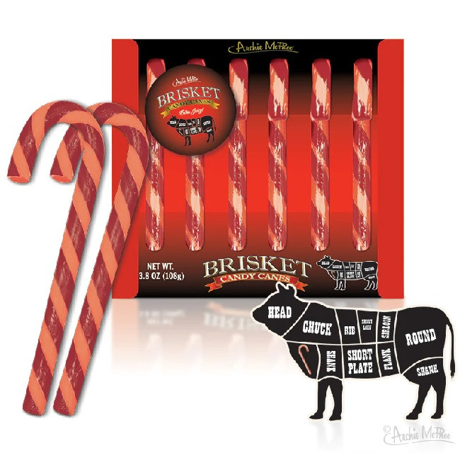 Brisket Flavored Candy Canes - Penguin Gallery